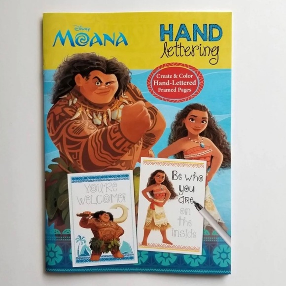 Disney | Toys | Disney Moana Hand Lettering Create Color Book | Poshmark